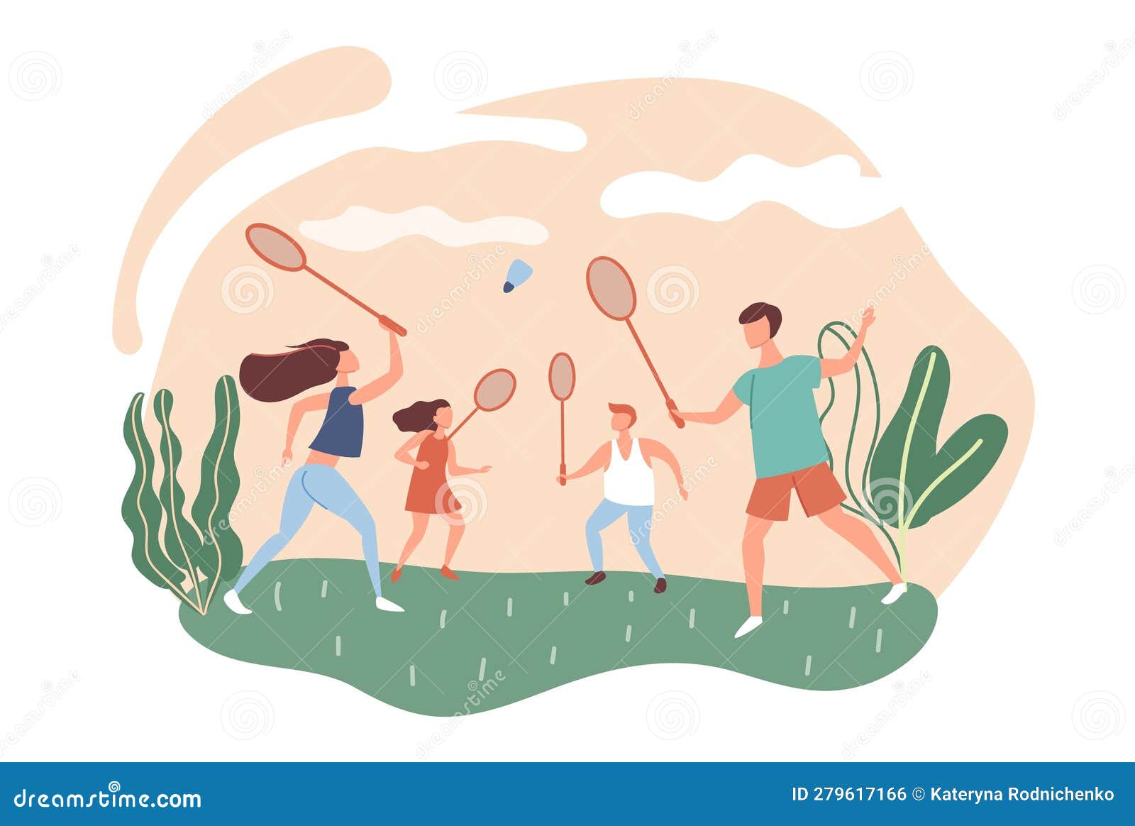 Badminton People Characters Hand Drawn Vector Illustration Pack ...