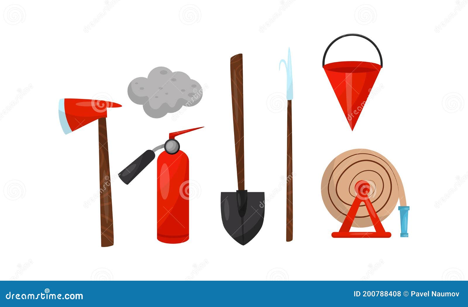 Active Fire Protection Devices with Rolled Firehose and Fire Bucket ...