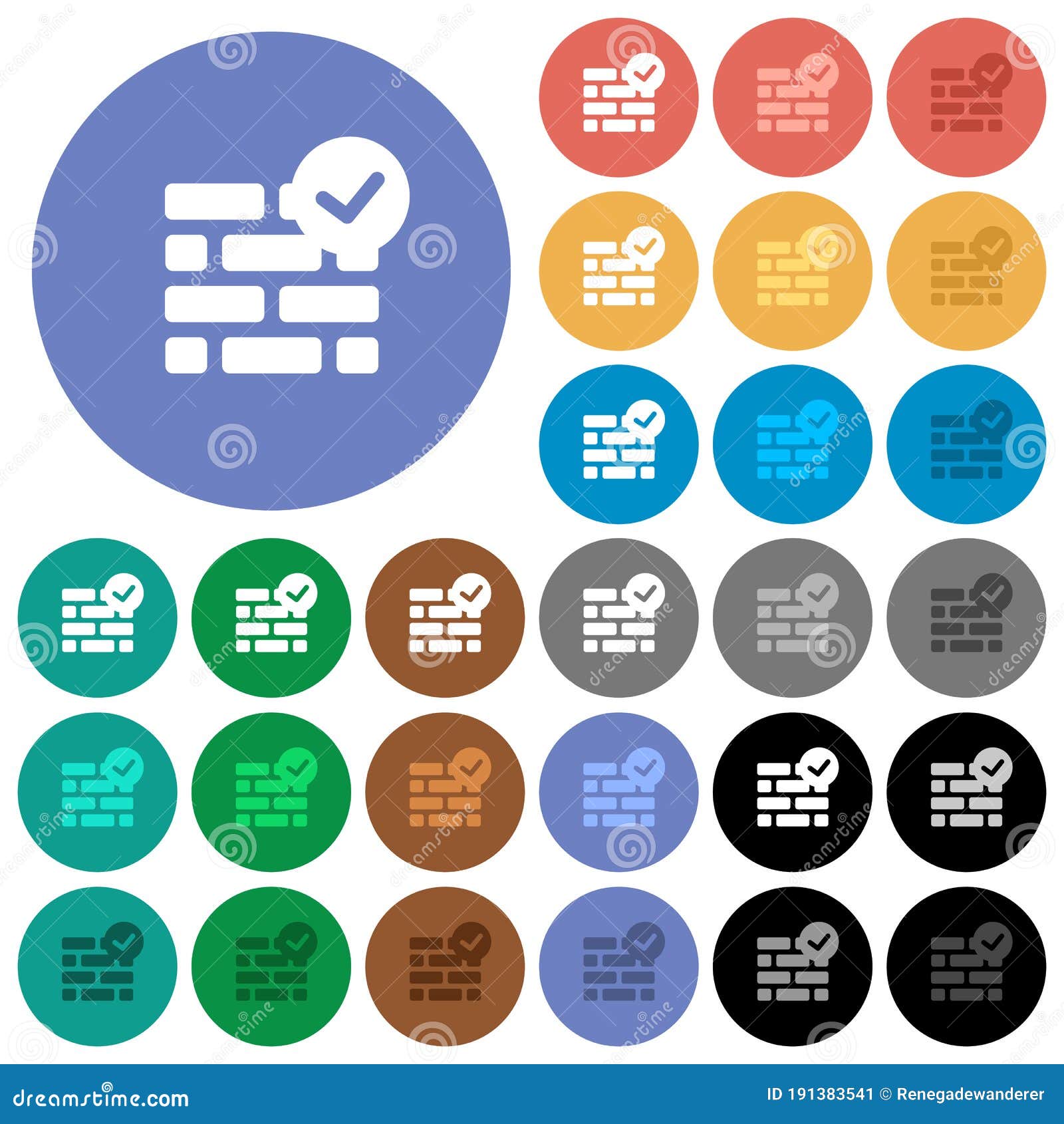 Active Firewall Round Flat Multi Colored Icons Stock Vector ...