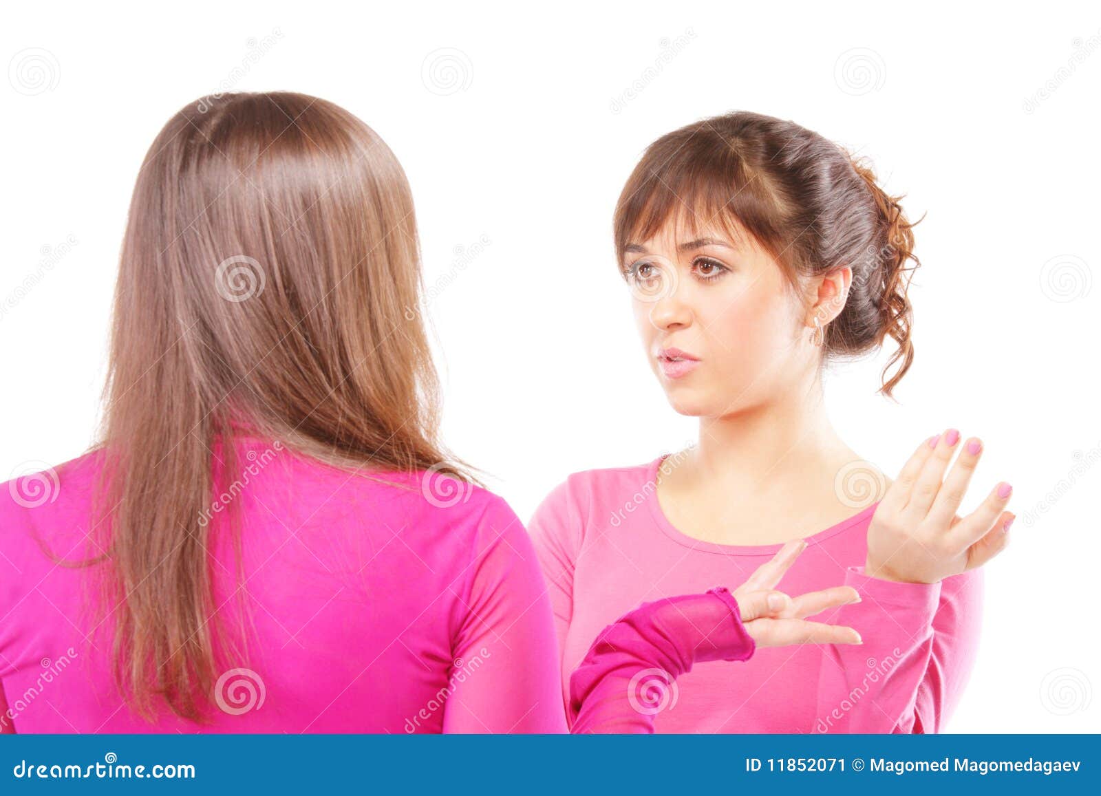 Active gesticulation stock image. Image of girls, brunette - 11852071