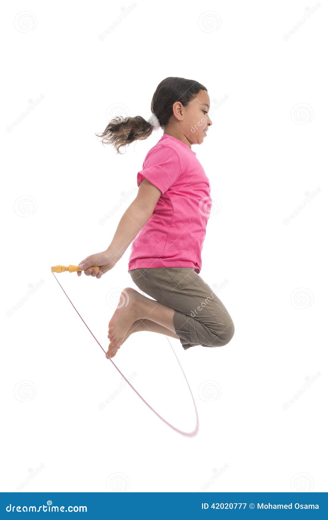 Active Girl Jumping with Skipping Rope Stock Image - Image of casual ...