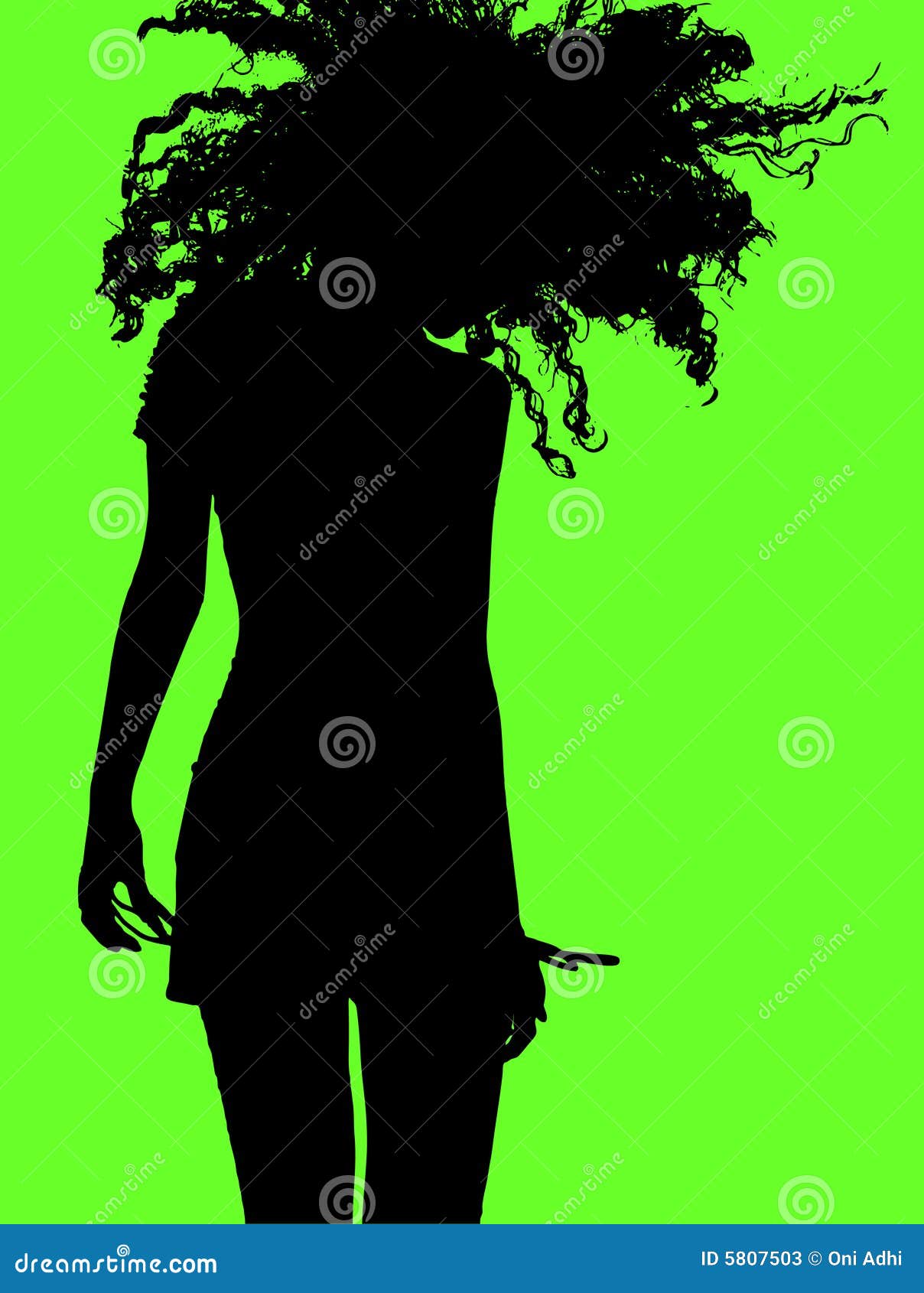 Active Girl Shaking Her Head Stock Illustration - Illustration of enjoy ...