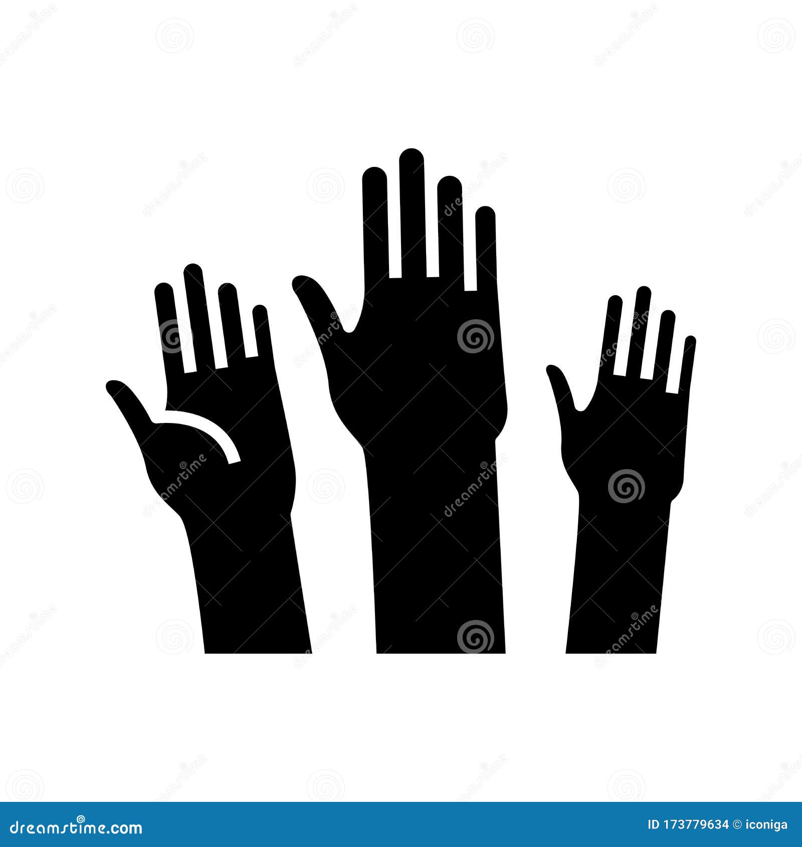 Active Hands Black Icon, Concept Illustration, Vector Flat Symbol ...