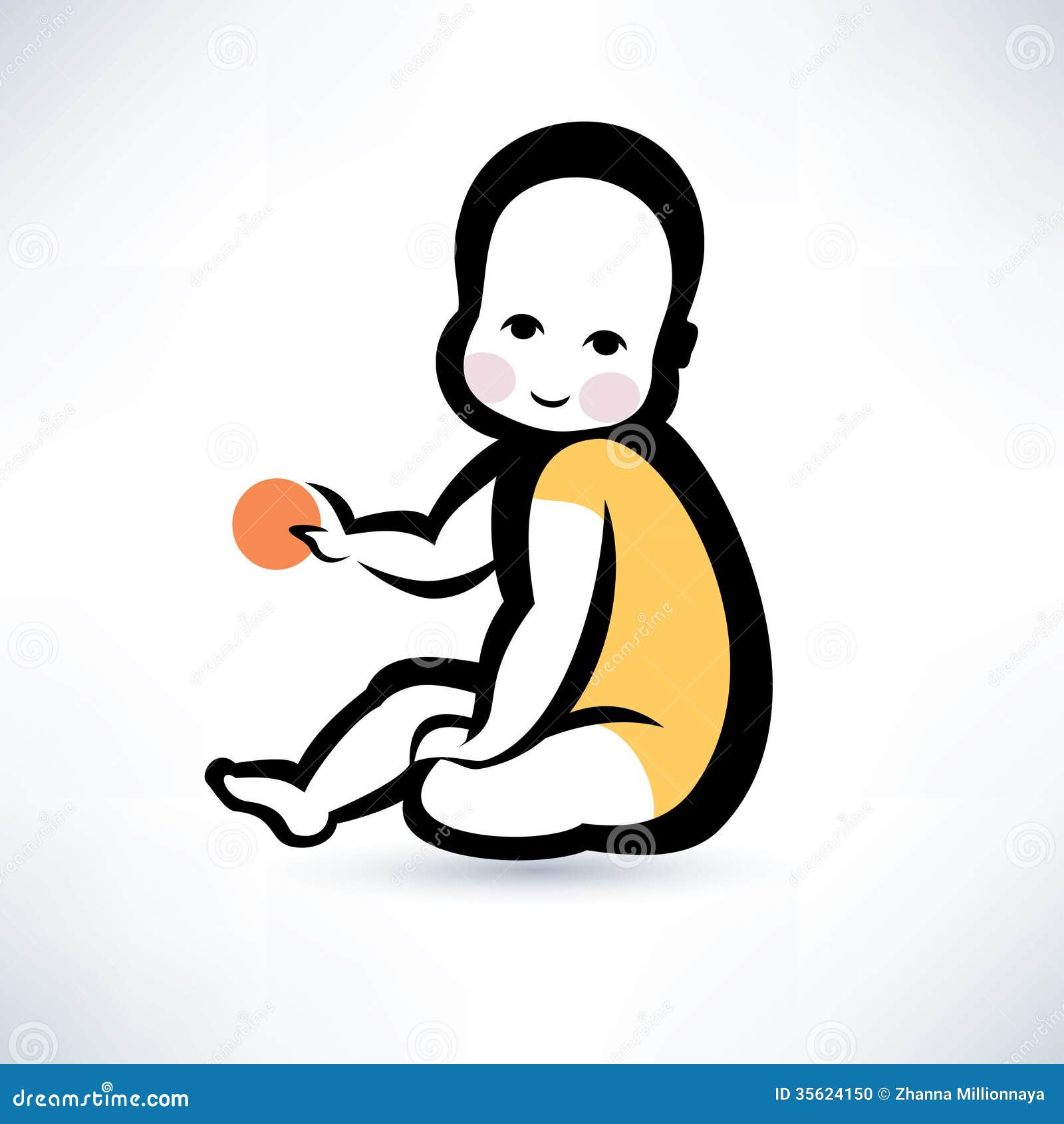 Active Happy Baby Stylized Symbol Stock Vector - Illustration of ...