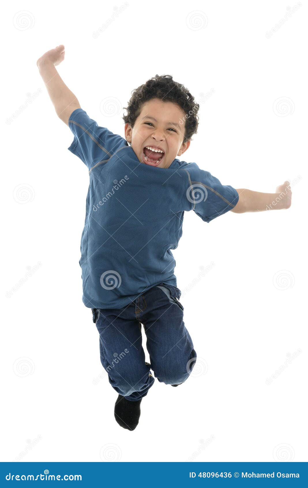 Active Happy Boy Jumping with Energy Stock Photo - Image of joyful ...