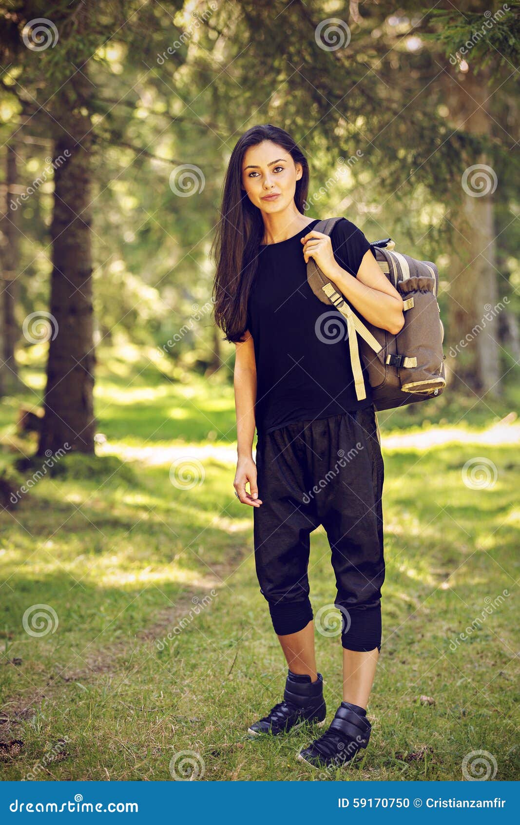 Active Healthy Beautiful Woman Stock Photo - Image of nature, camping ...