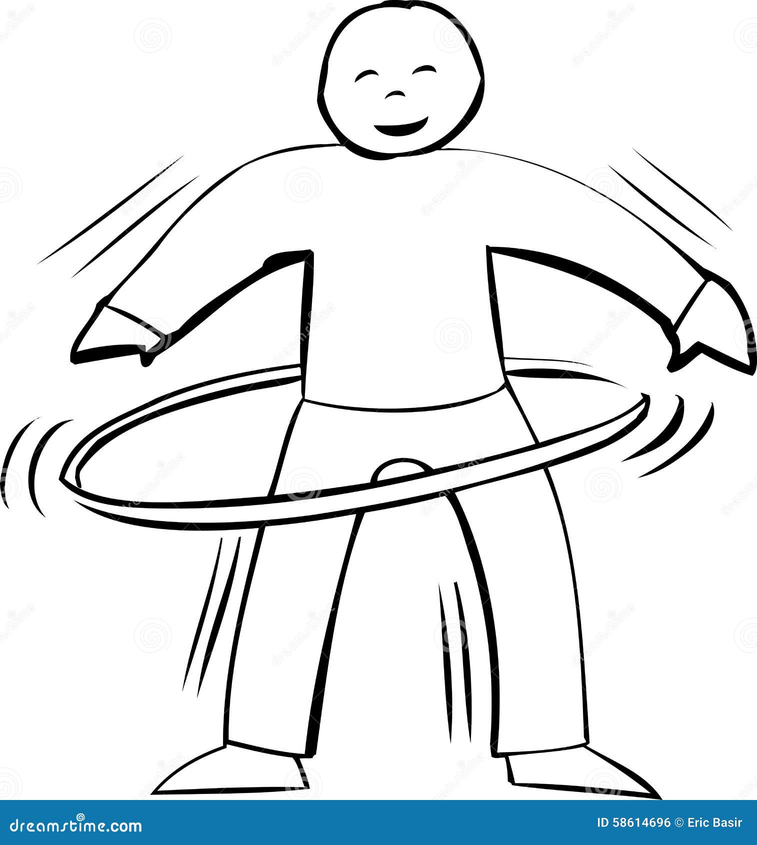 Active Hula Hooping Outline Stock Illustration - Illustration of person ...
