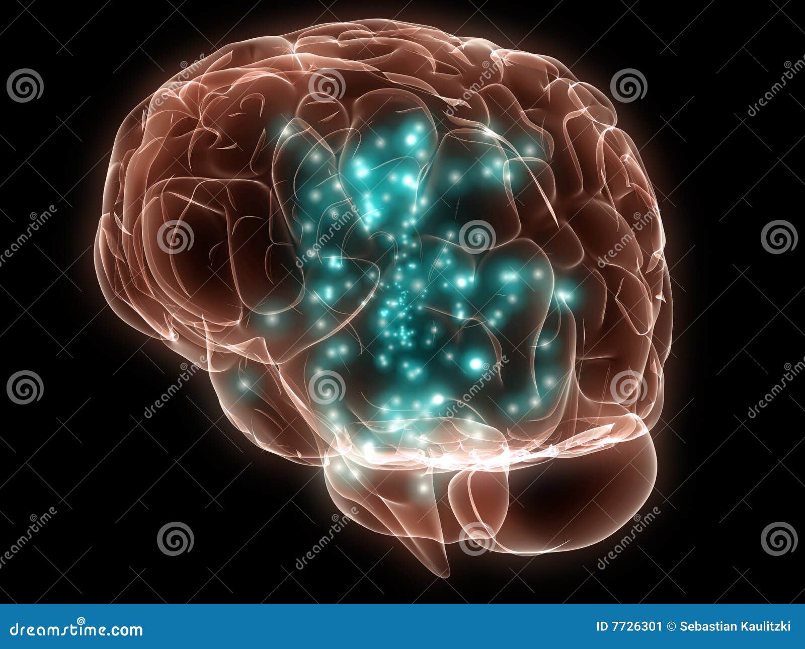 Active human brain stock illustration. Illustration of metallic - 7726301