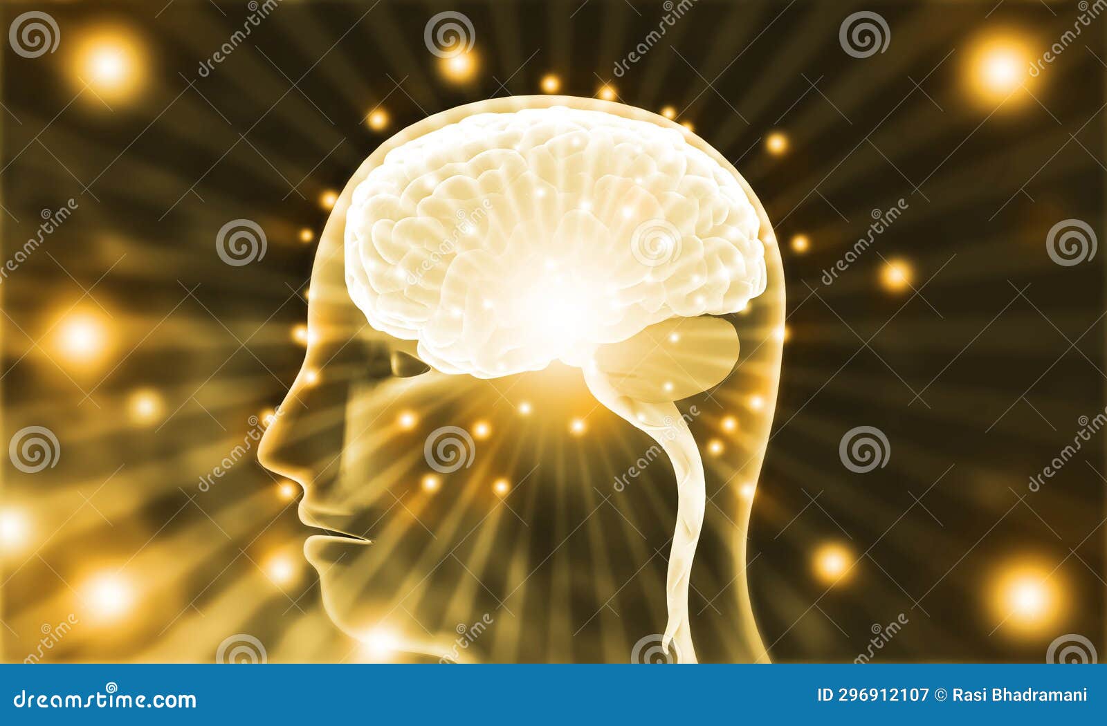 Active human brain stock illustration. Illustration of think - 296912107