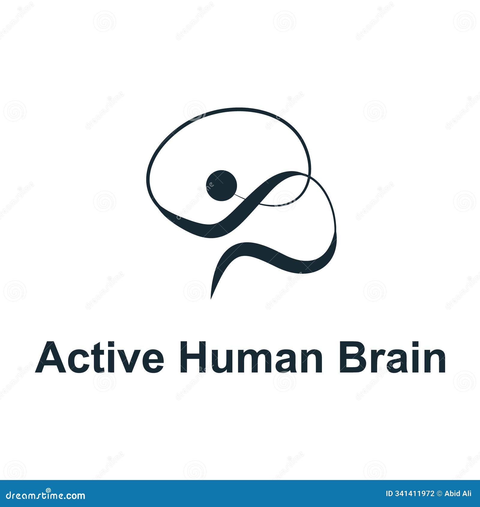 Active Human Brain Logo Design Stock Illustration - Illustration of ...