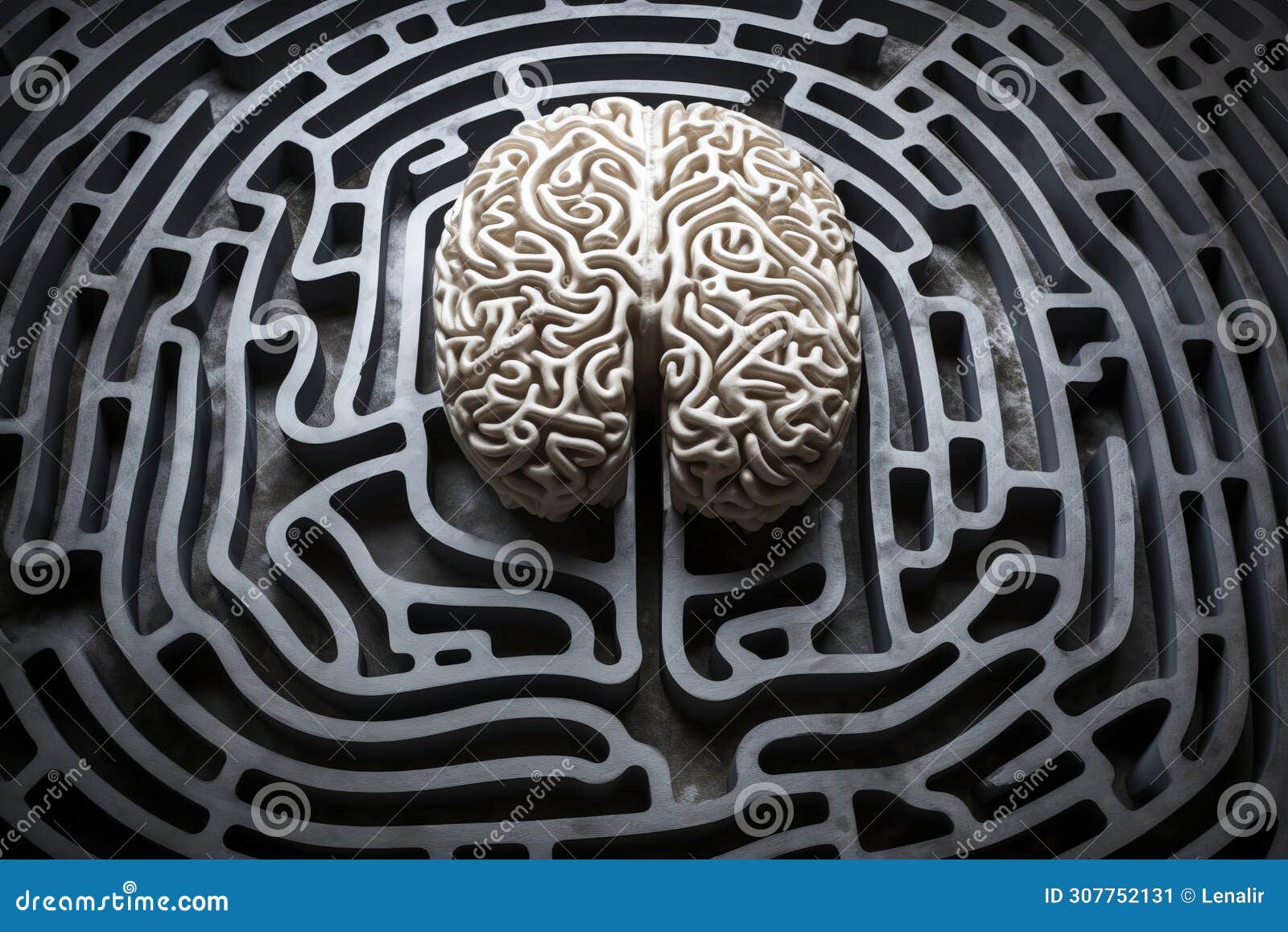 Active Human Brain on the Surface of Labyrinth Stock Illustration ...