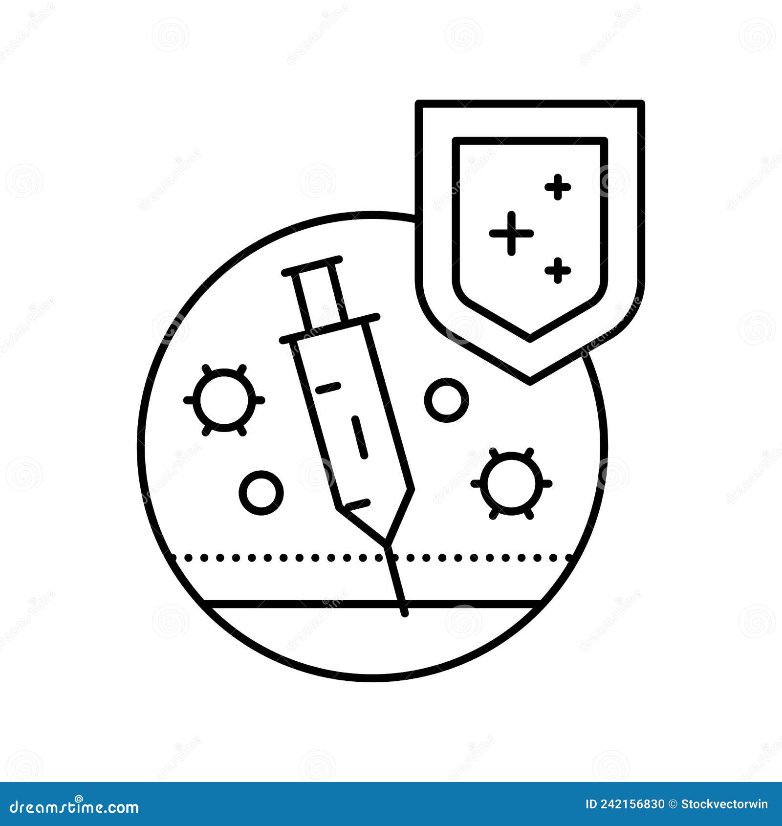 Active Immunity Line Icon Vector Illustration Stock Vector ...
