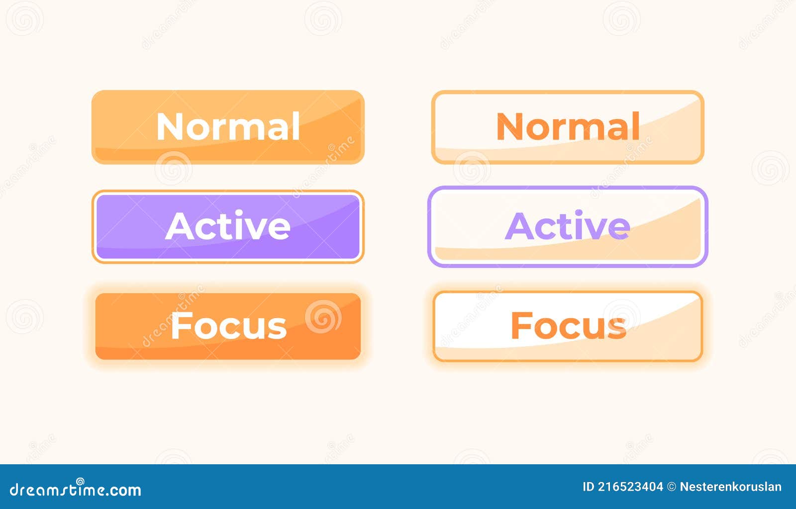 Active And Inactive Options UI Elements Kit Cartoon Vector ... Active And Inactive Options UI Elements Kit Cartoon Vector ...