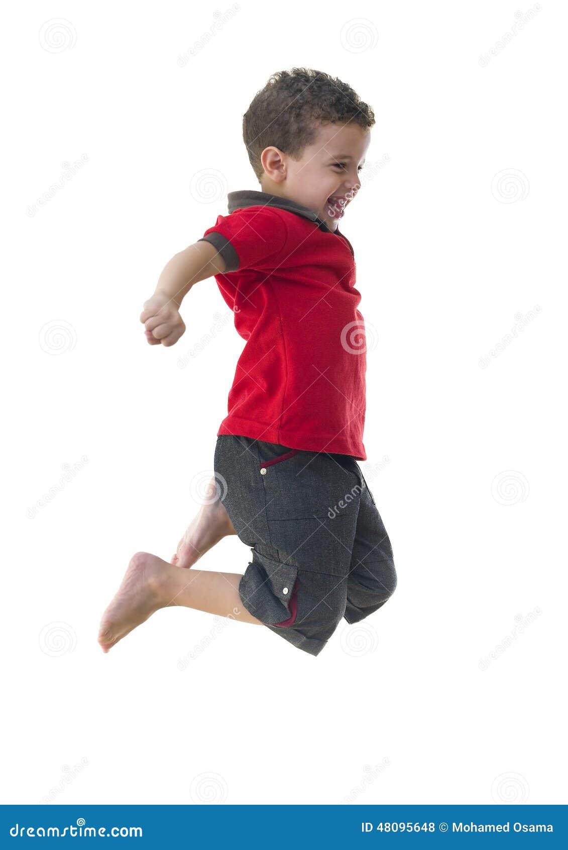 Active Joyful Boy Jumping stock photo. Image of expression - 48095648