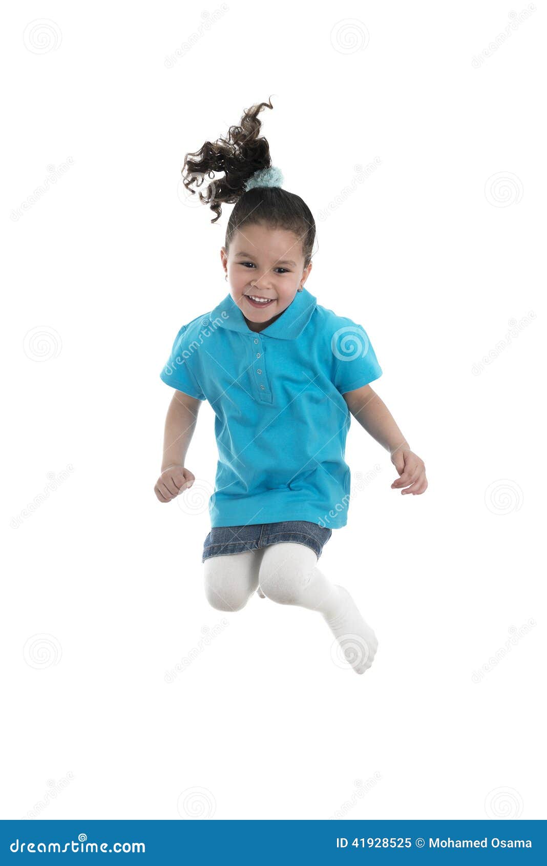 Active Joyful Girl Jumping with Joy Stock Image - Image of isolated ...