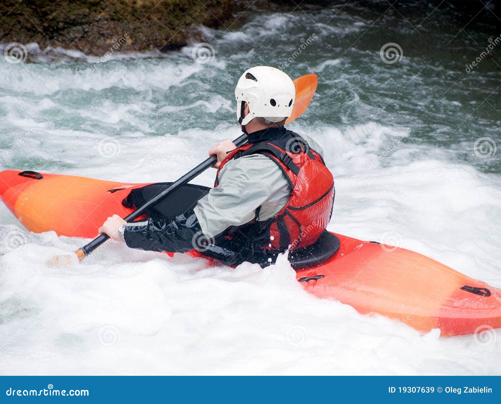 An active kayaker stock image. Image of kayaker, rough - 19307639