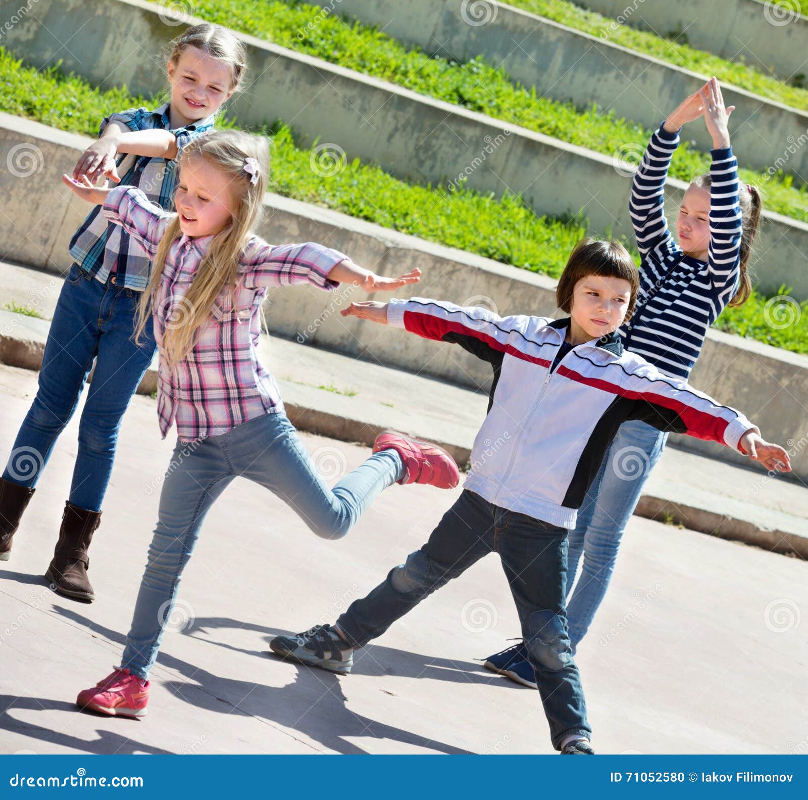 Active Kids Moving during Acting Game Stock Photo - Image of childhood ...