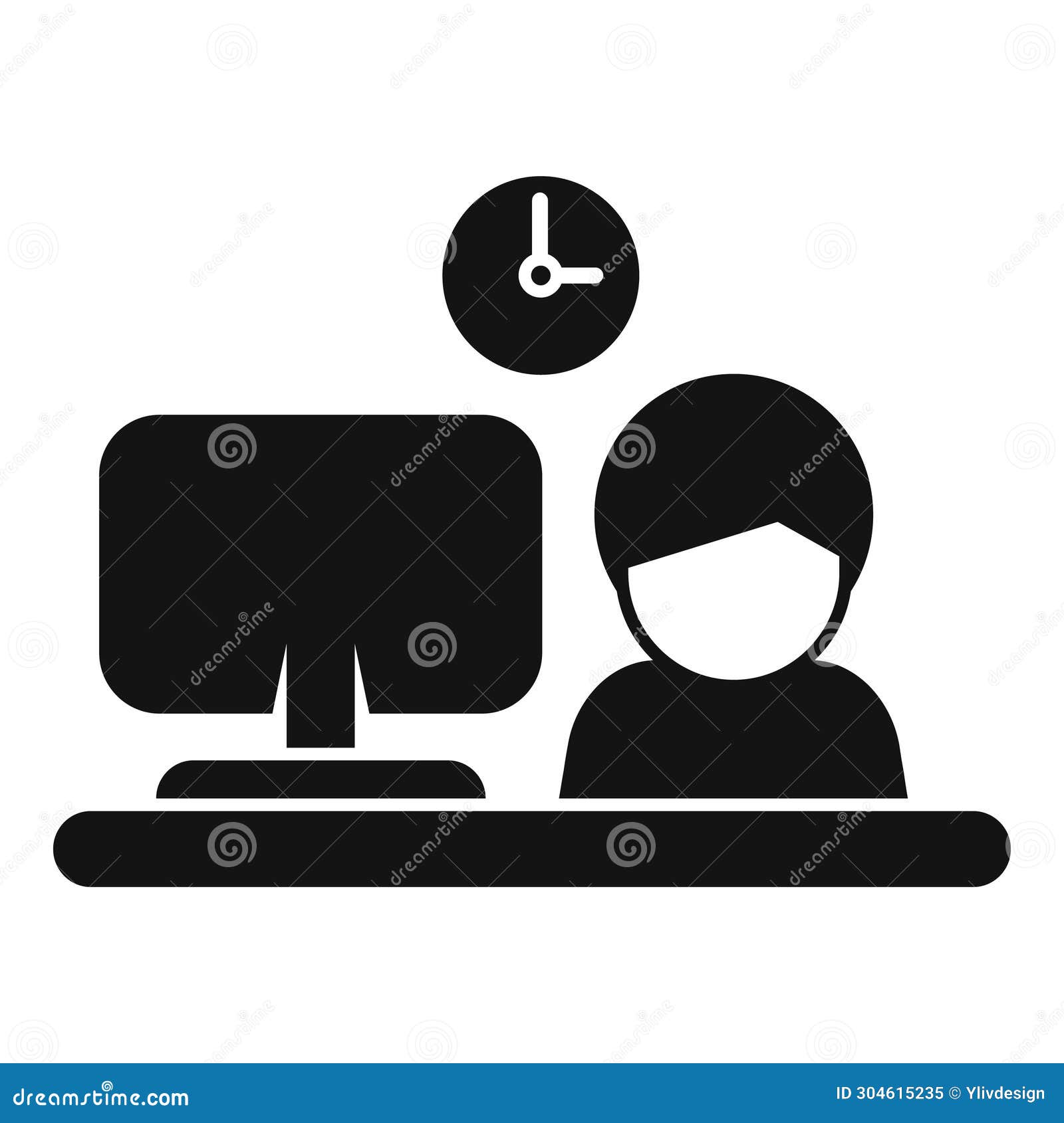 Active Late Work Icon Simple Vector. Night Time Stock Illustration ...