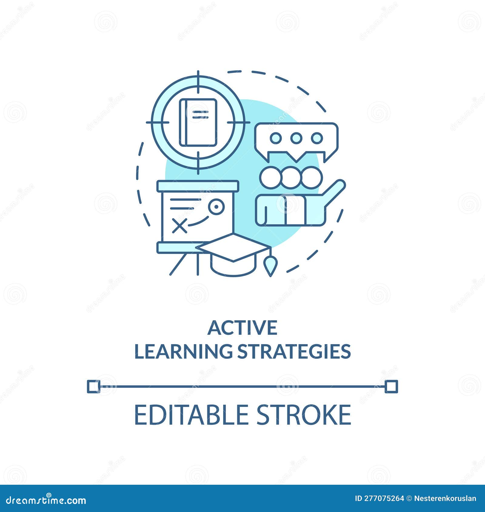 Active Learning Strategy Turquoise Concept Icon Stock Vector ...