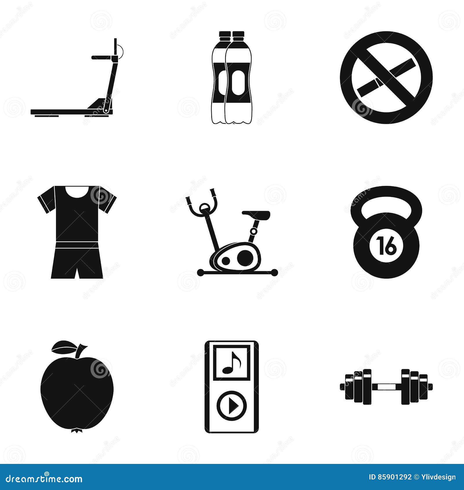 Active Lifestyle Icons Set, Simple Style Stock Vector - Illustration of ...