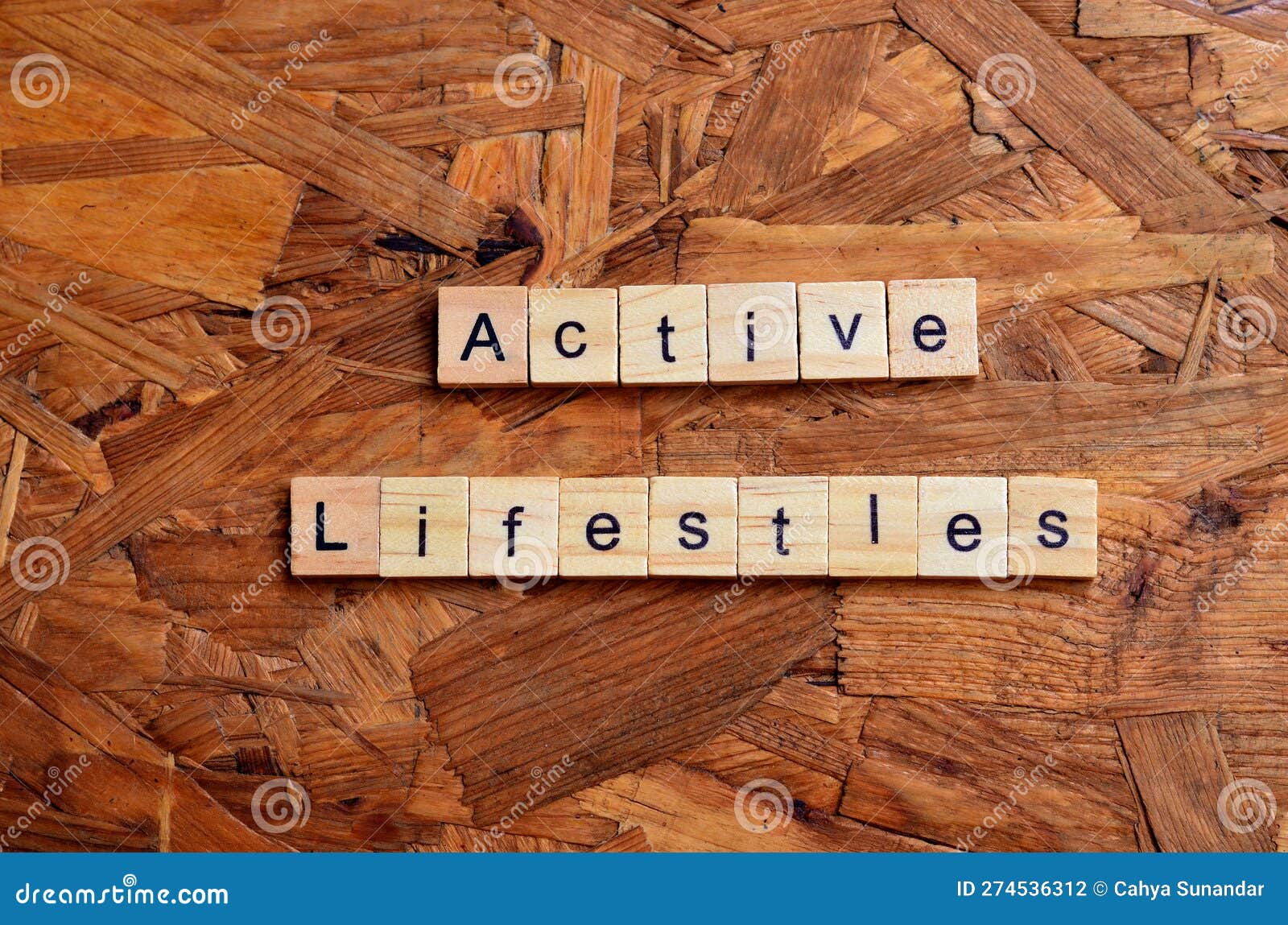 Active Lifestyle Text on Wooden Square, Motivation Quotes Stock Photo ...
