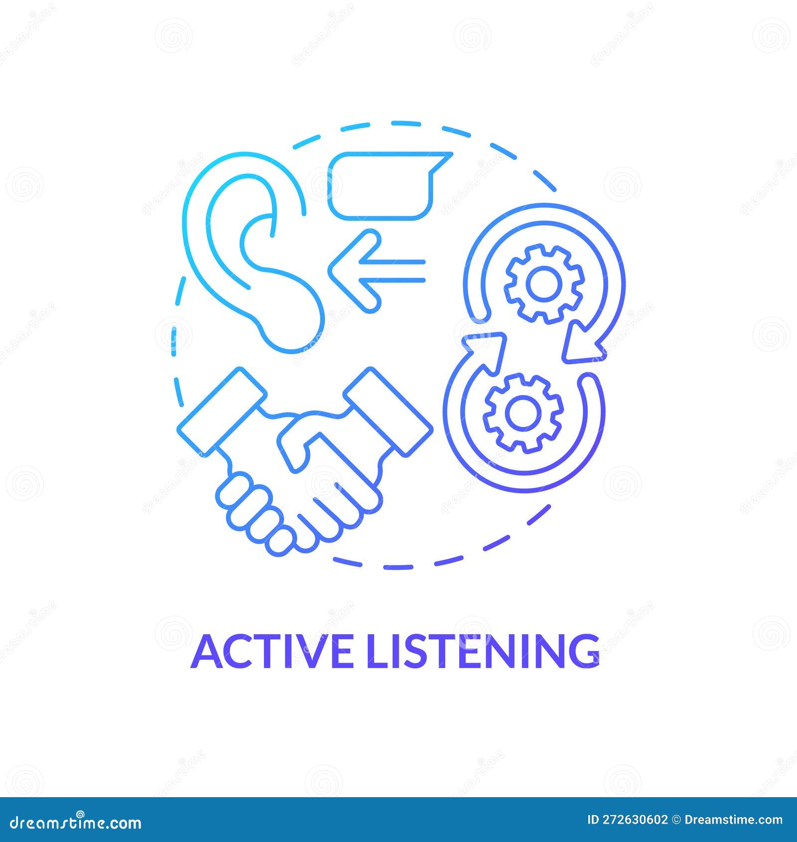 Active Listening Blue Gradient Concept Icon Stock Illustration ...