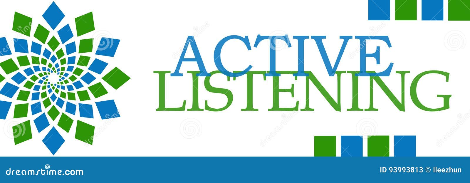 Active Listening Green Blue Circular Horizontal Stock Illustration ...