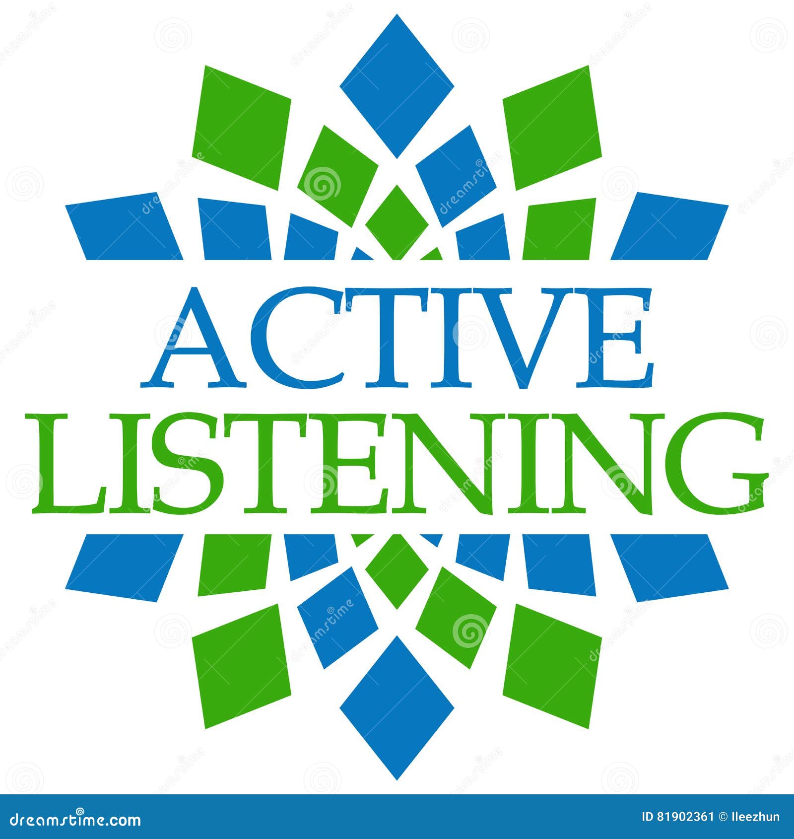 Active Listening Green Blue Circular Stock Illustration - Illustration ...
