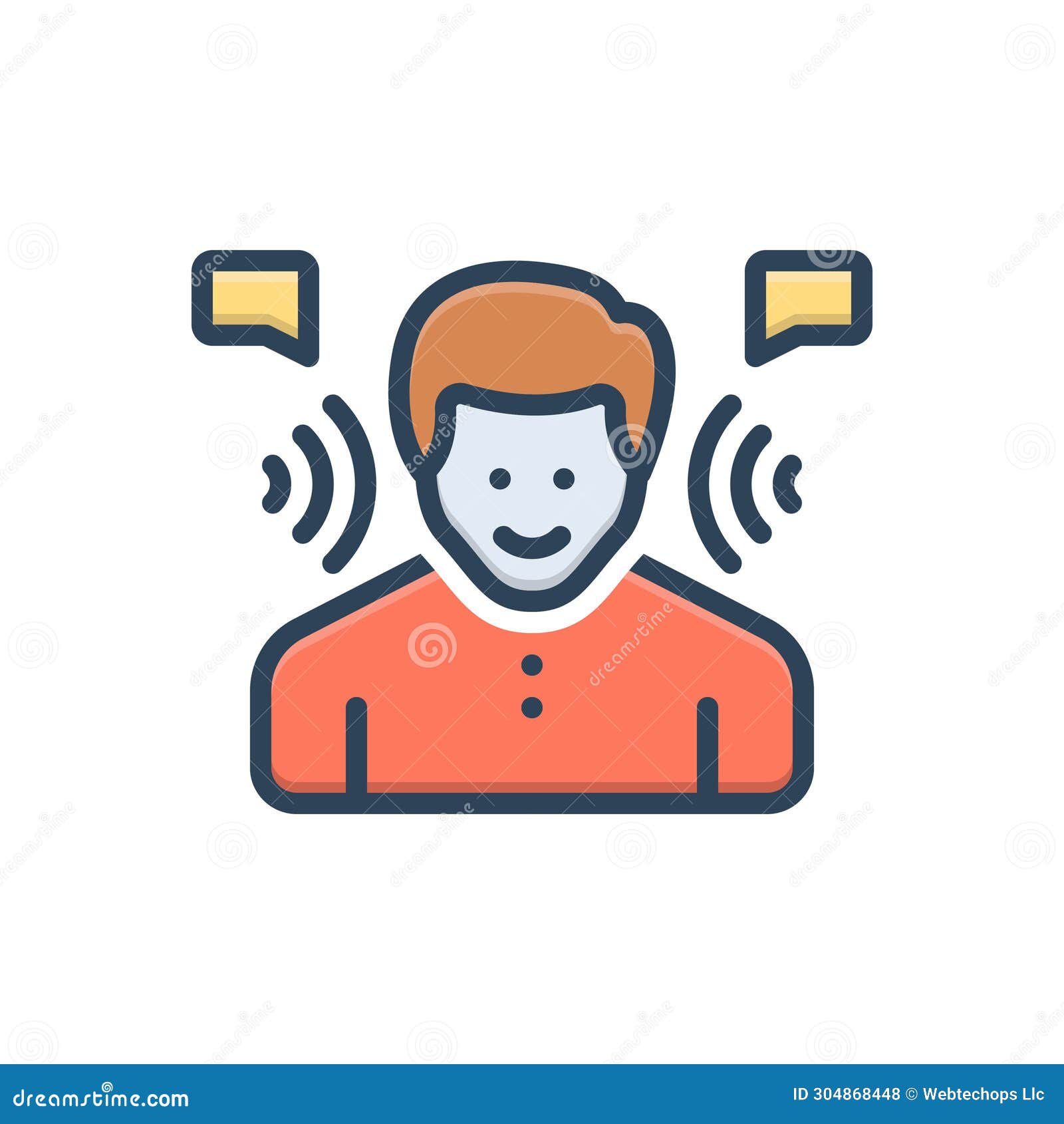 Color Illustration Icon for Active Listening, Active and Speaker Stock ...
