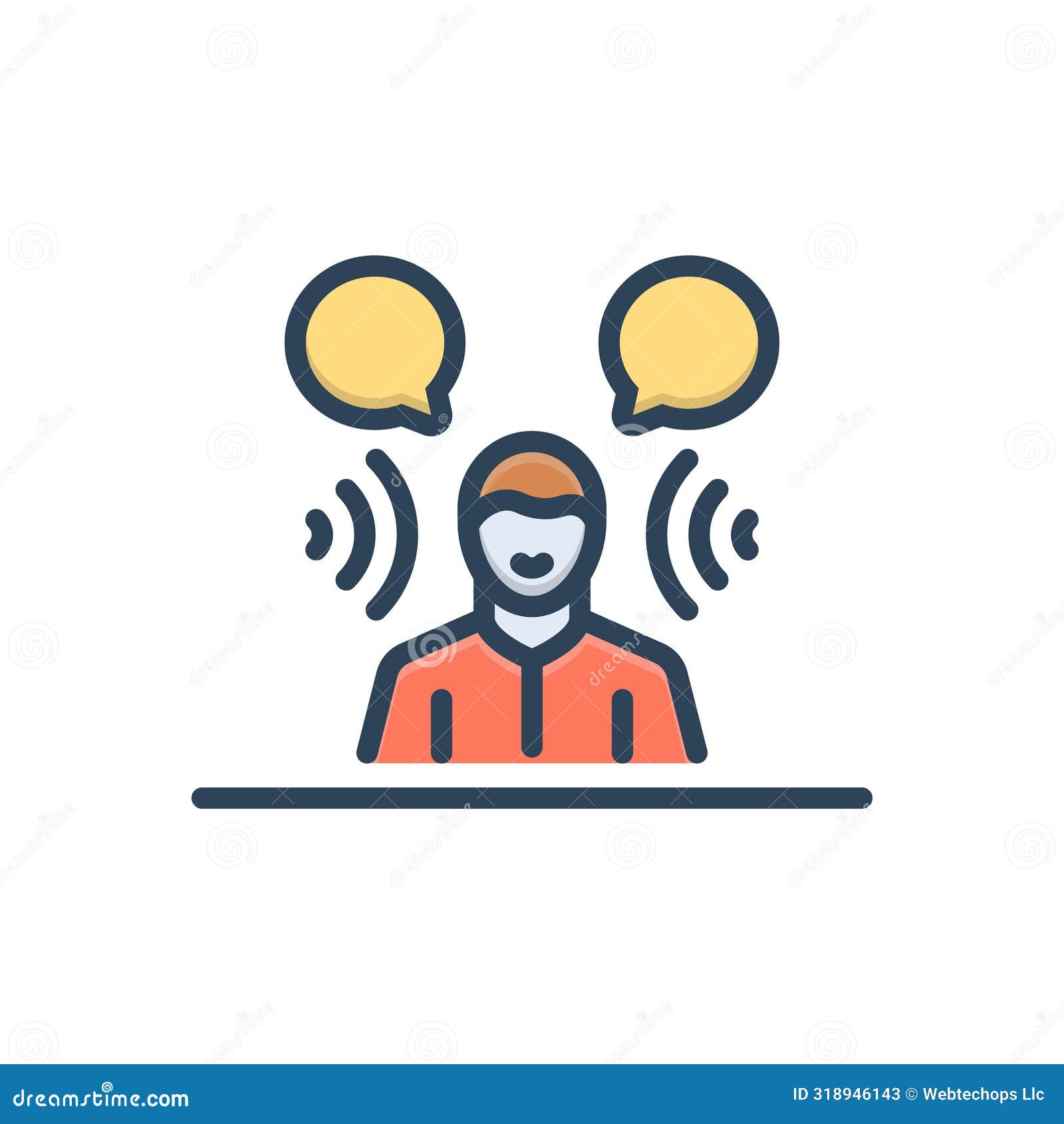 Color Illustration Icon for Active Listening, Active and People Stock ...