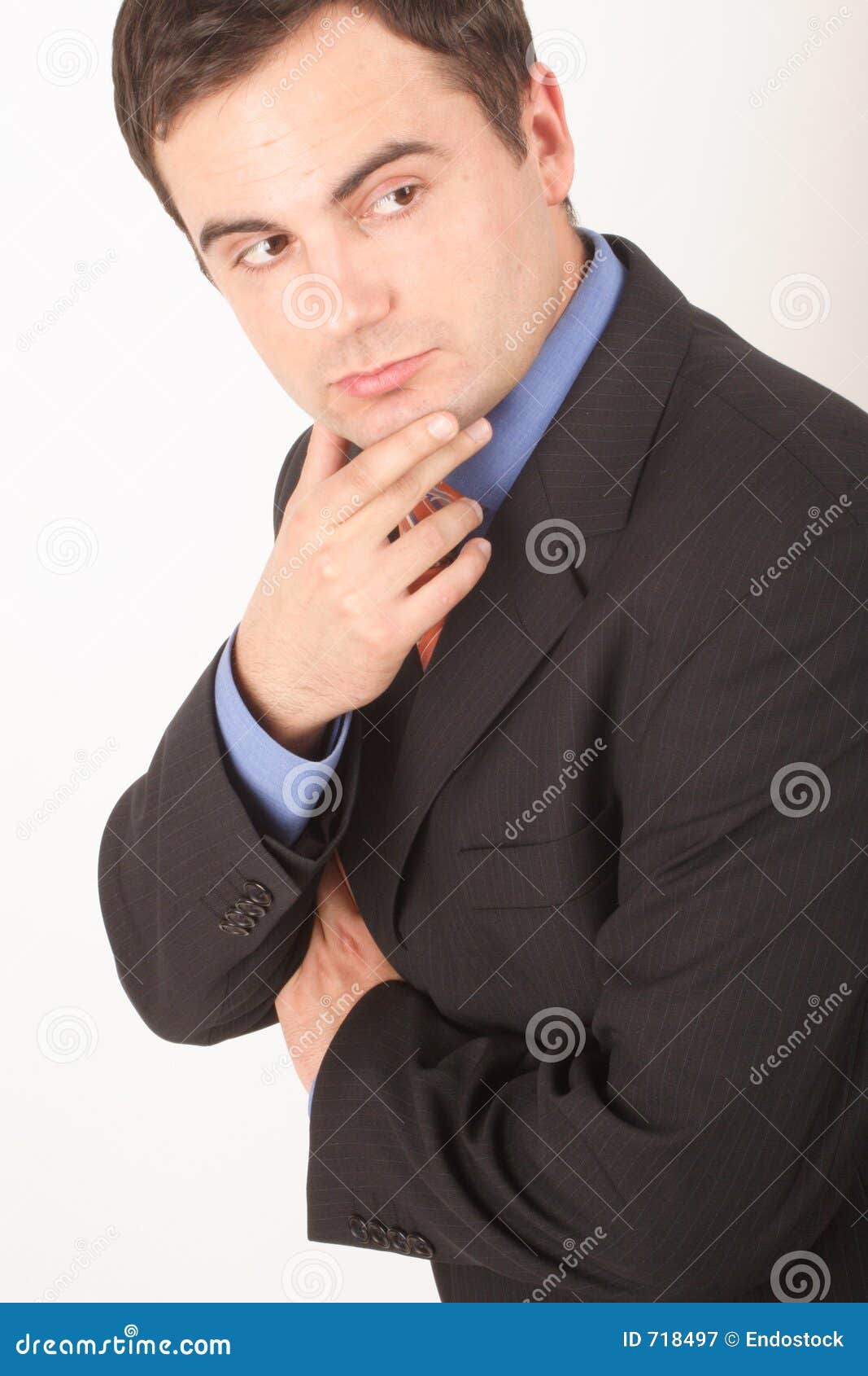 Active Listening White Man in Suit Stock Image - Image of plan, data ...