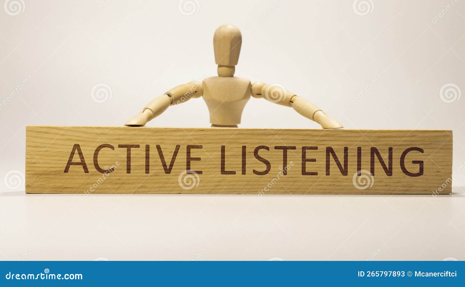 Active Listening is Written on the Wooden Surface. Wooden Concept Stock ...