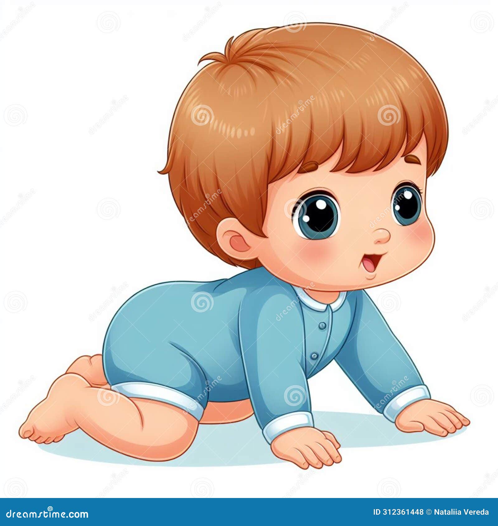 Active Little Boy Crawling on the Floor Stock Illustration ...