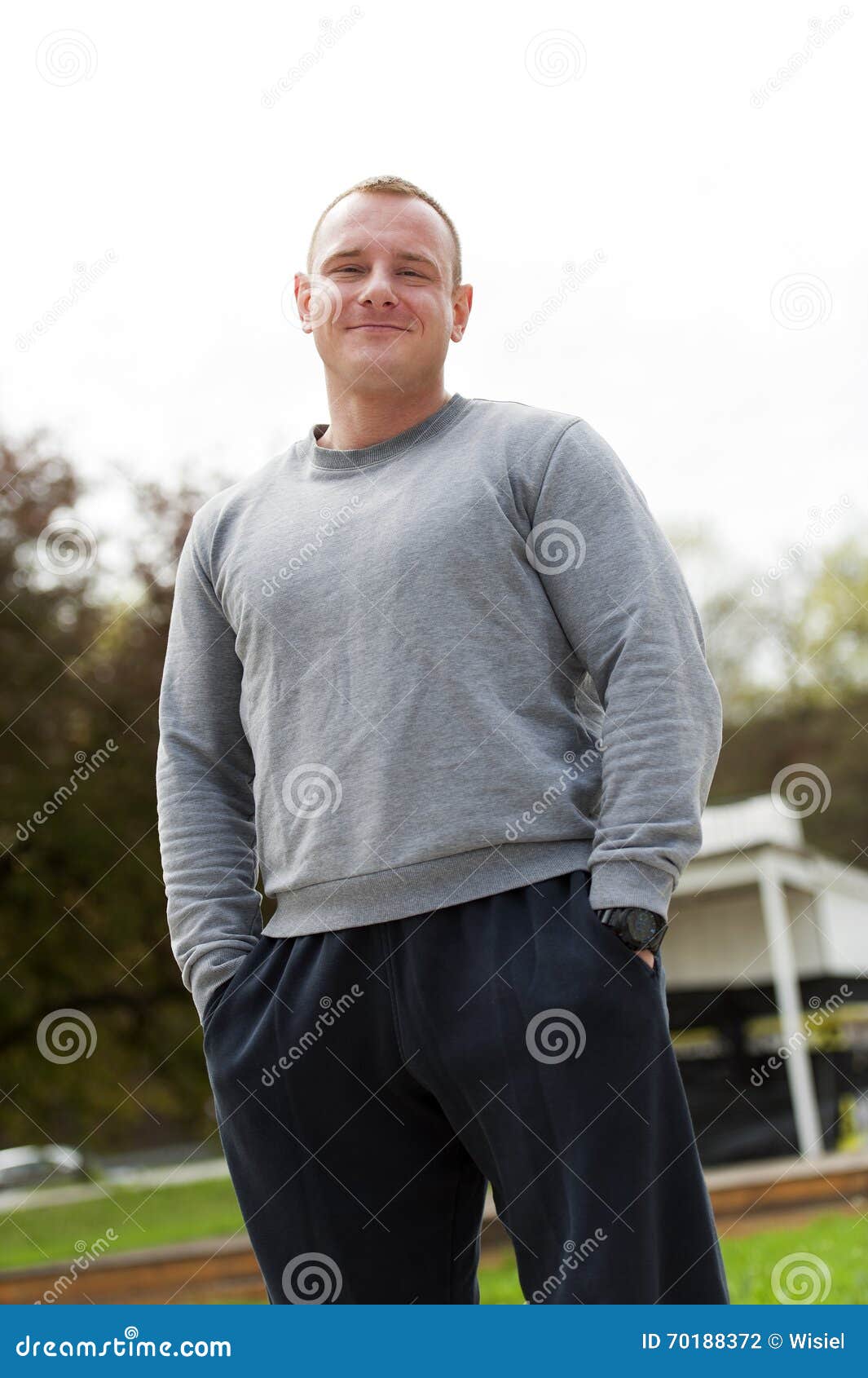 Active Man with Athletic Body, Exercise Out Door in Park. Stock Photo ...