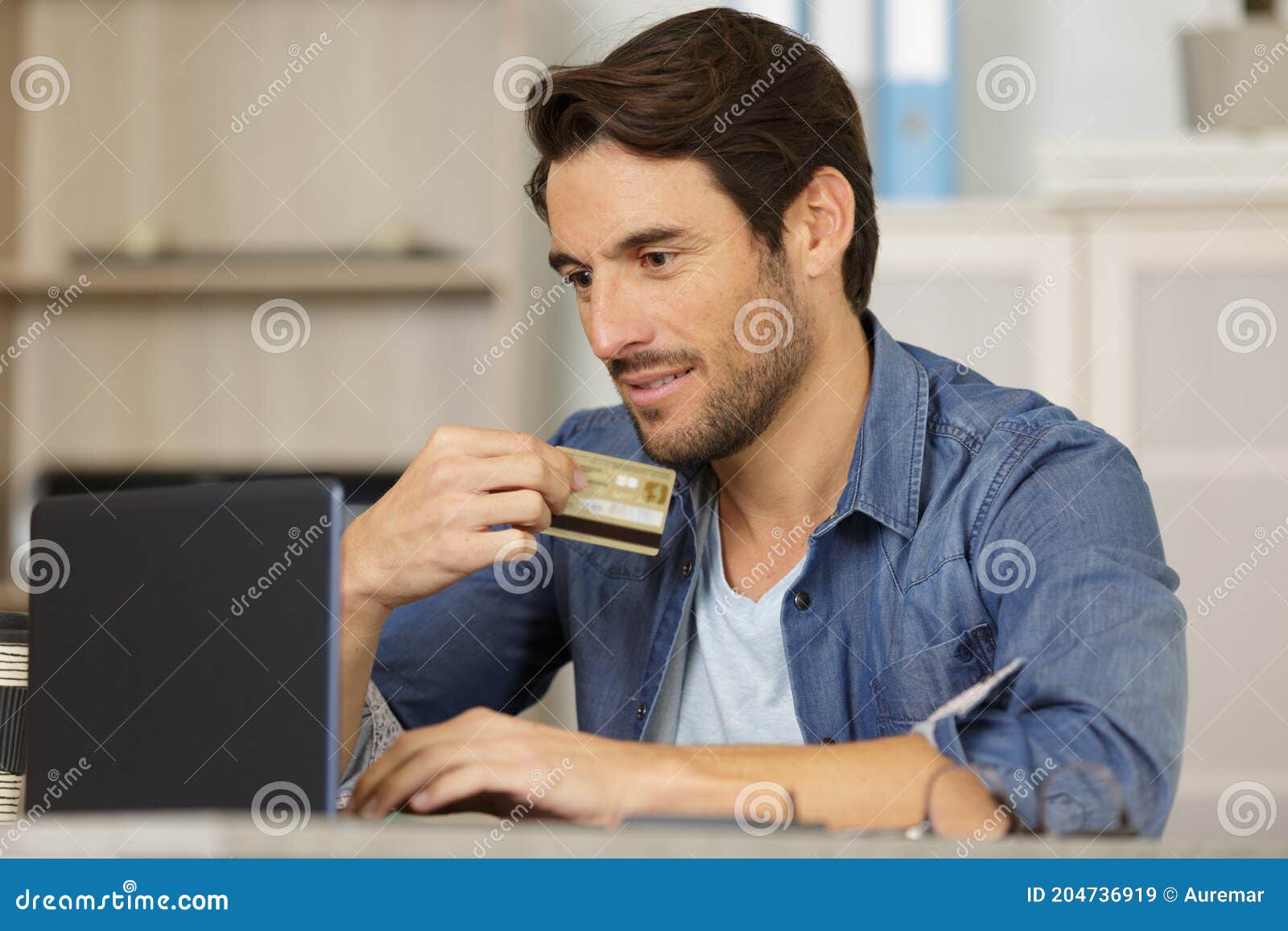 Active Man Buying Tickets Online on Laptop Stock Image - Image of ...