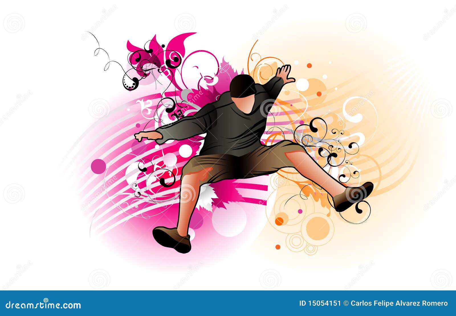 Active man jumping stock vector. Illustration of young - 15054151