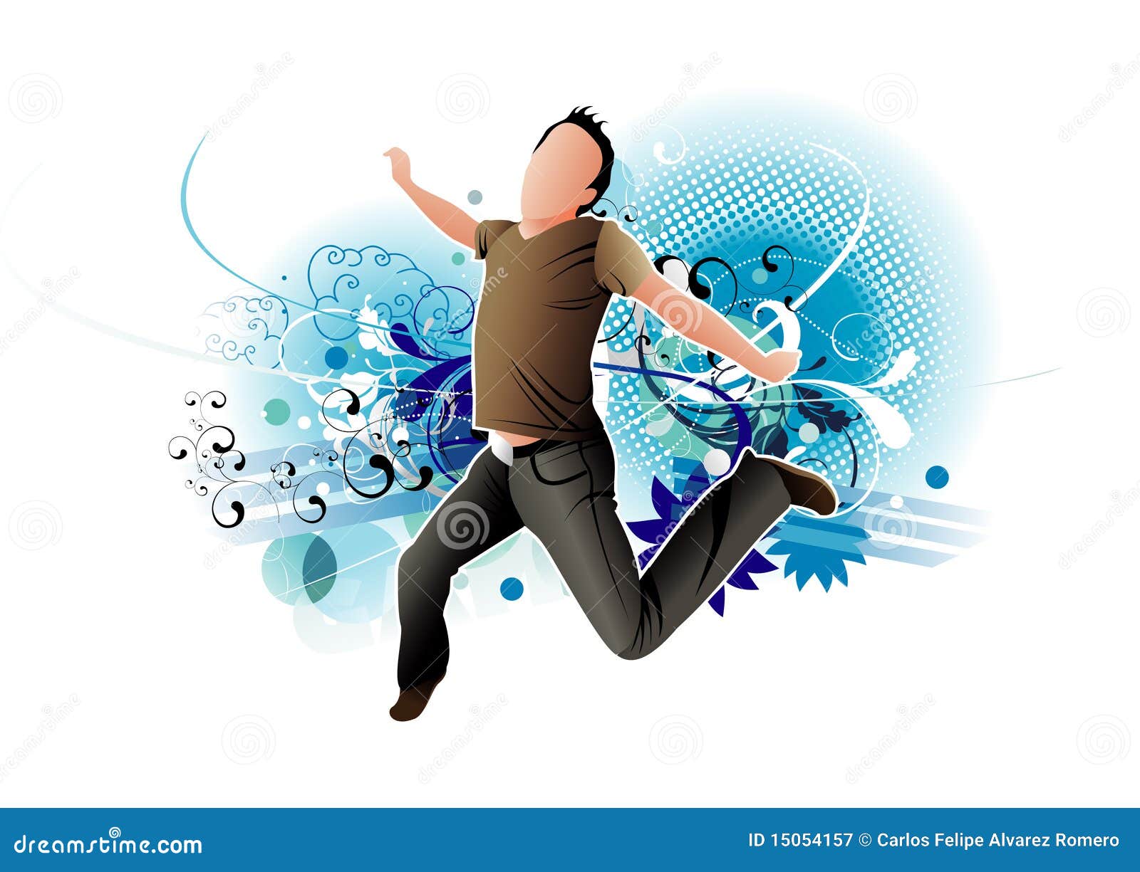 Active man jumping stock vector. Illustration of young - 15054157