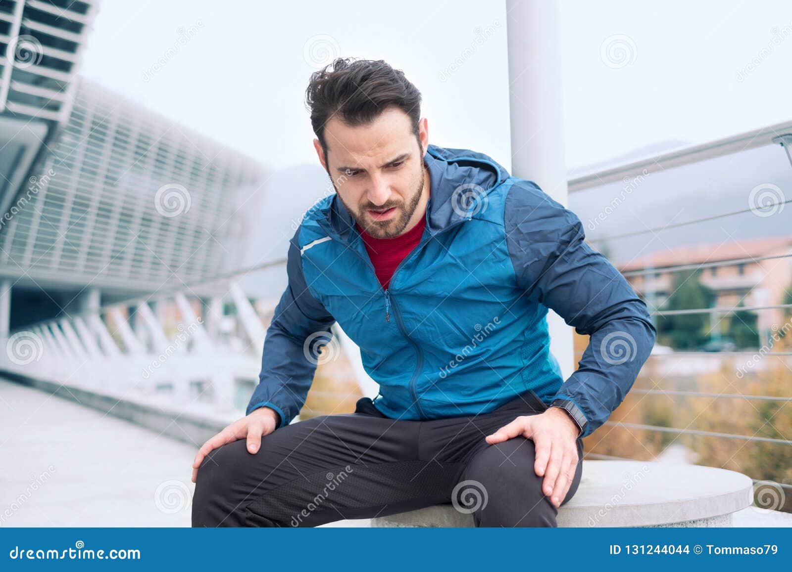 Tired Athlete Resting after Big Training Effort Stock Photo - Image of ...