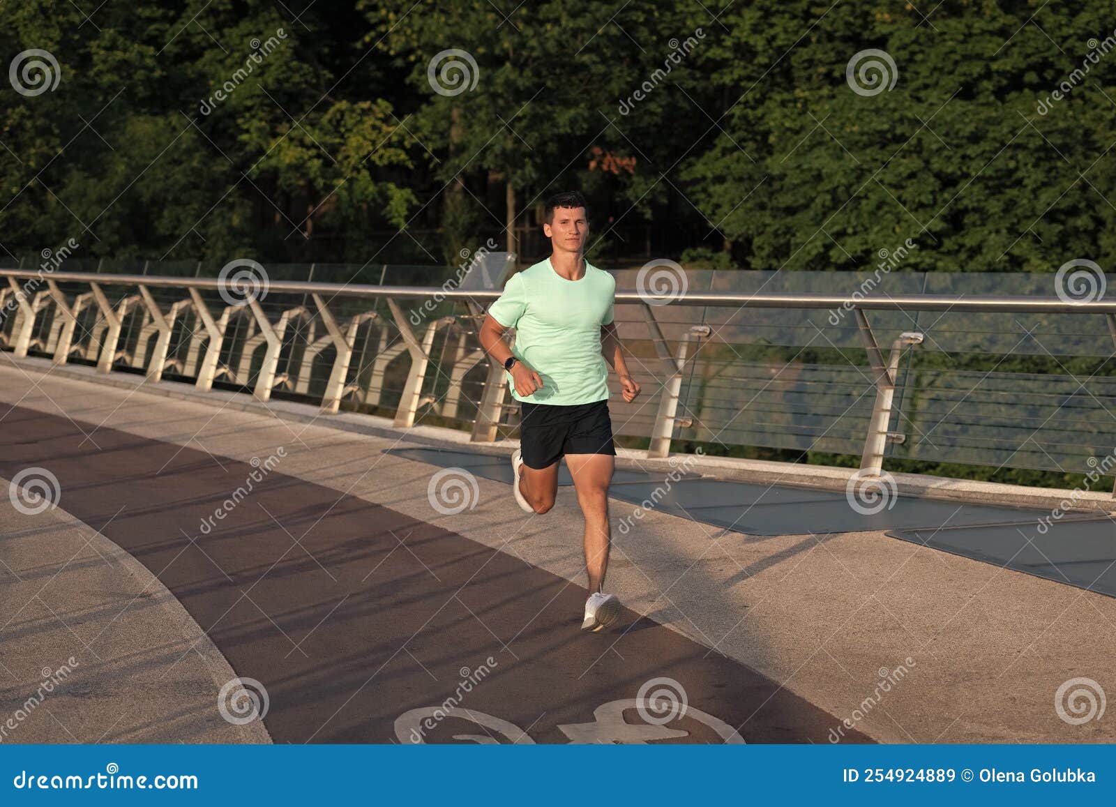 Active Man Runner Running in Sportswear Outdoor Stock Image - Image of ...