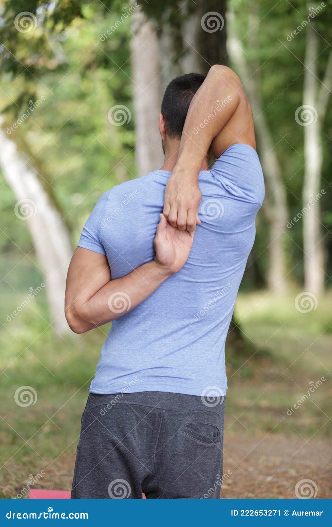 Active Man Stretching Exercise Stock Image - Image of person, model ...