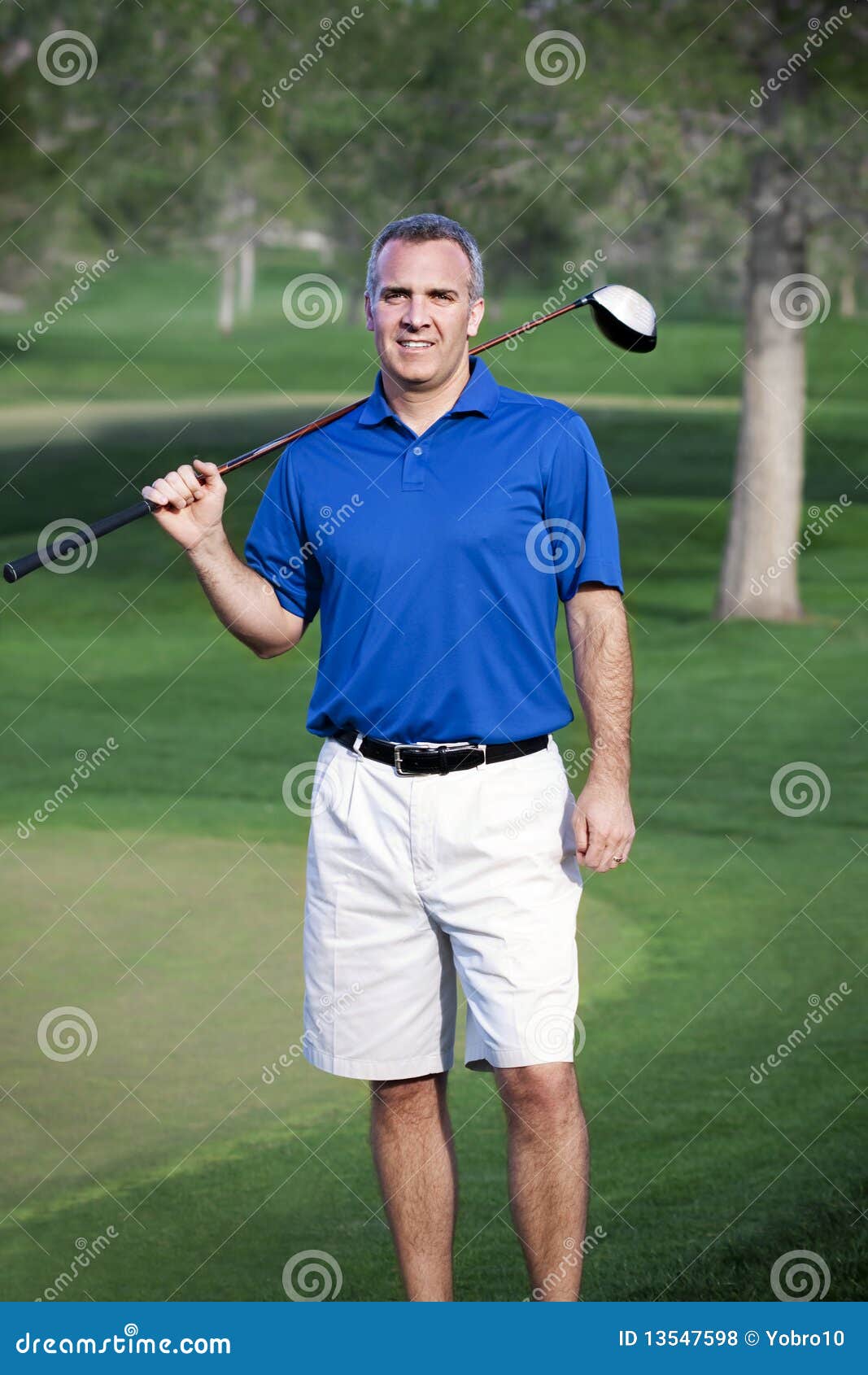 Active Mature Male Golfer Portrait Stock Photo - Image of activity ...