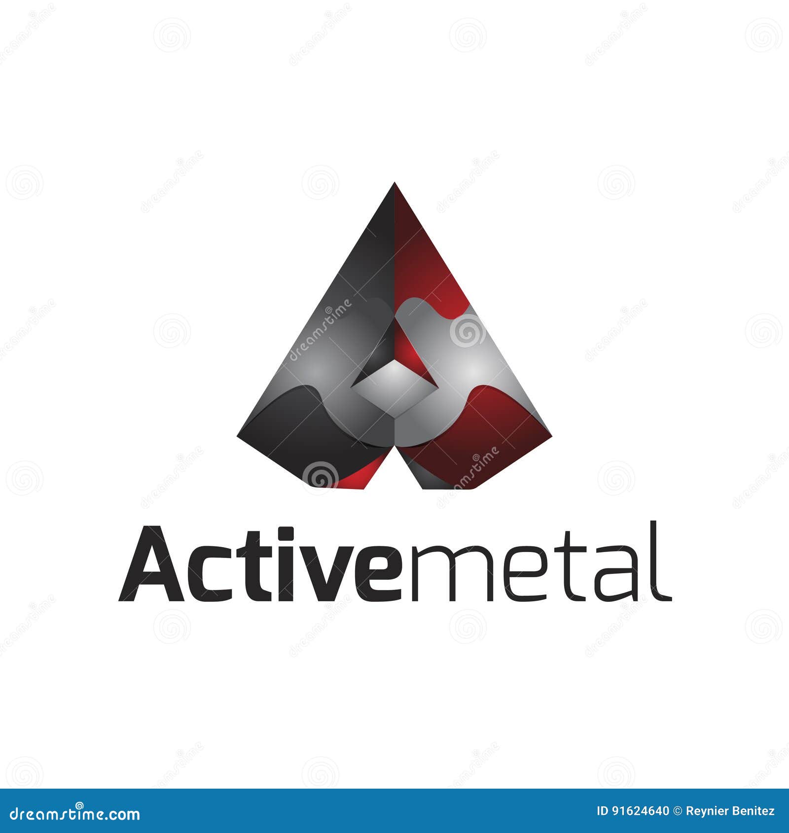 Metal 10D Logo Isolated On White Background With Reflection Effect. 3d ...