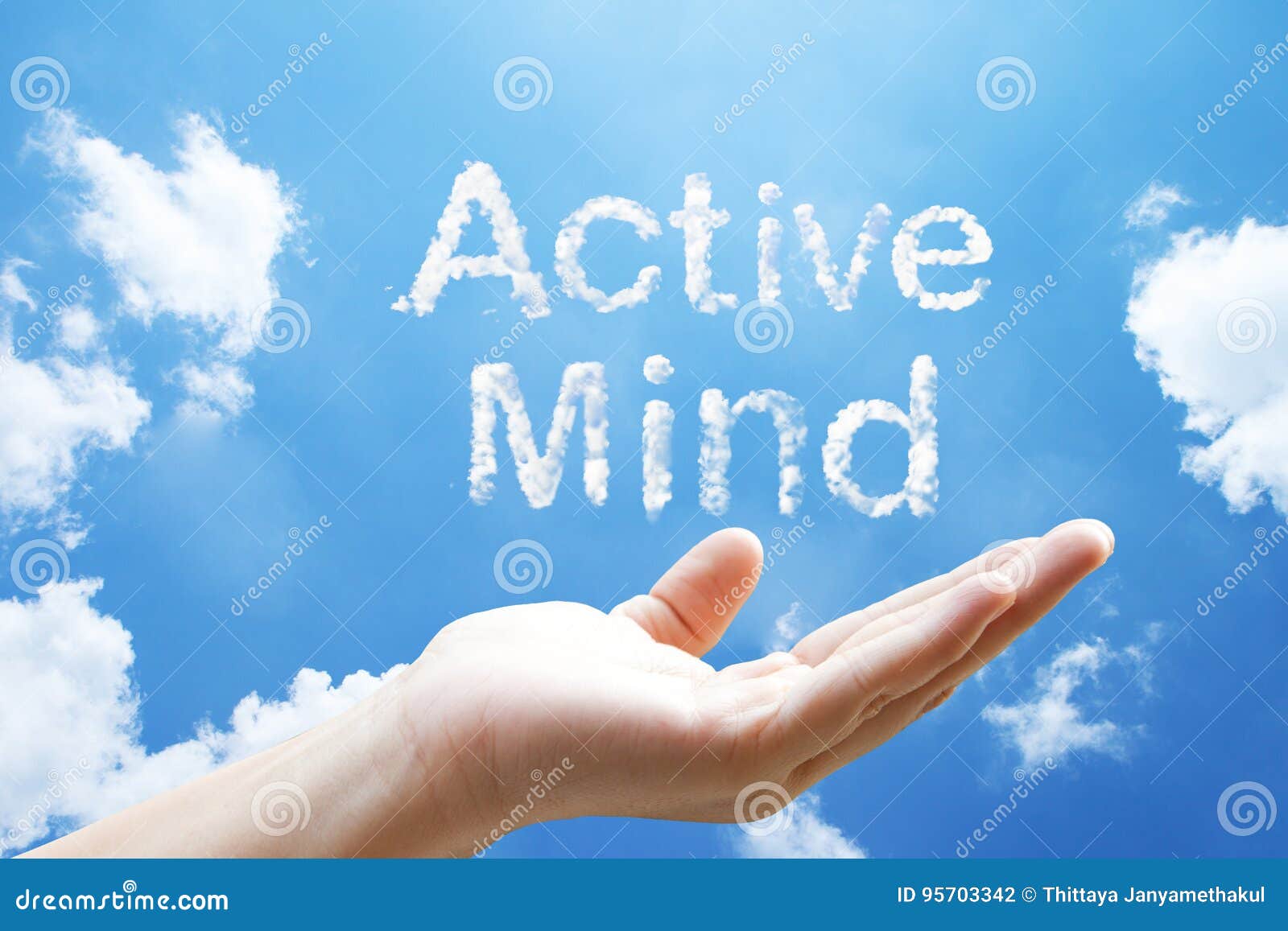 Active Mindâ€ Cloud Word Floating Stock Photo - Image of ocean, active ...