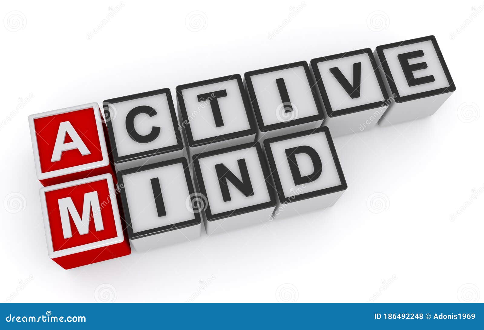 Active mind word blocks stock illustration. Illustration of open ...