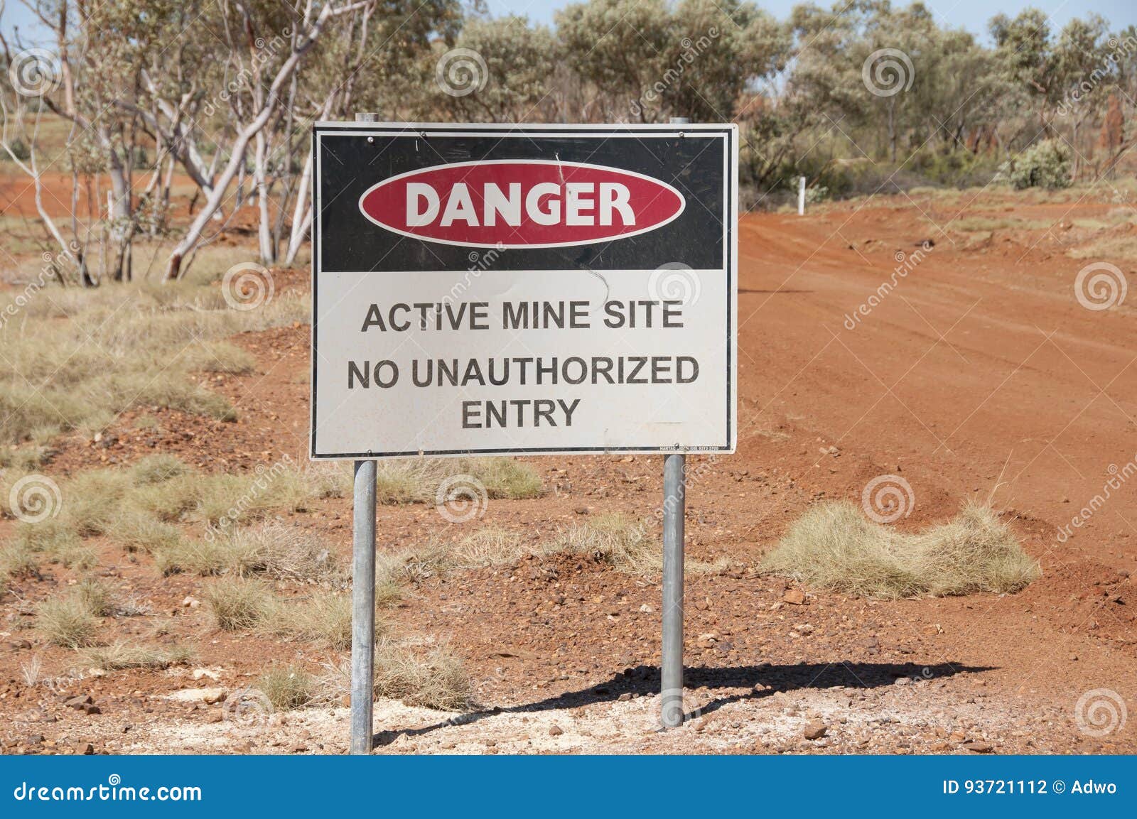 Active Mine Site Sign stock photo. Image of australia - 93721112