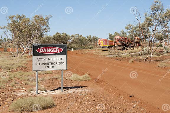 Active Mine Site Sign stock photo. Image of site, mining - 93721136