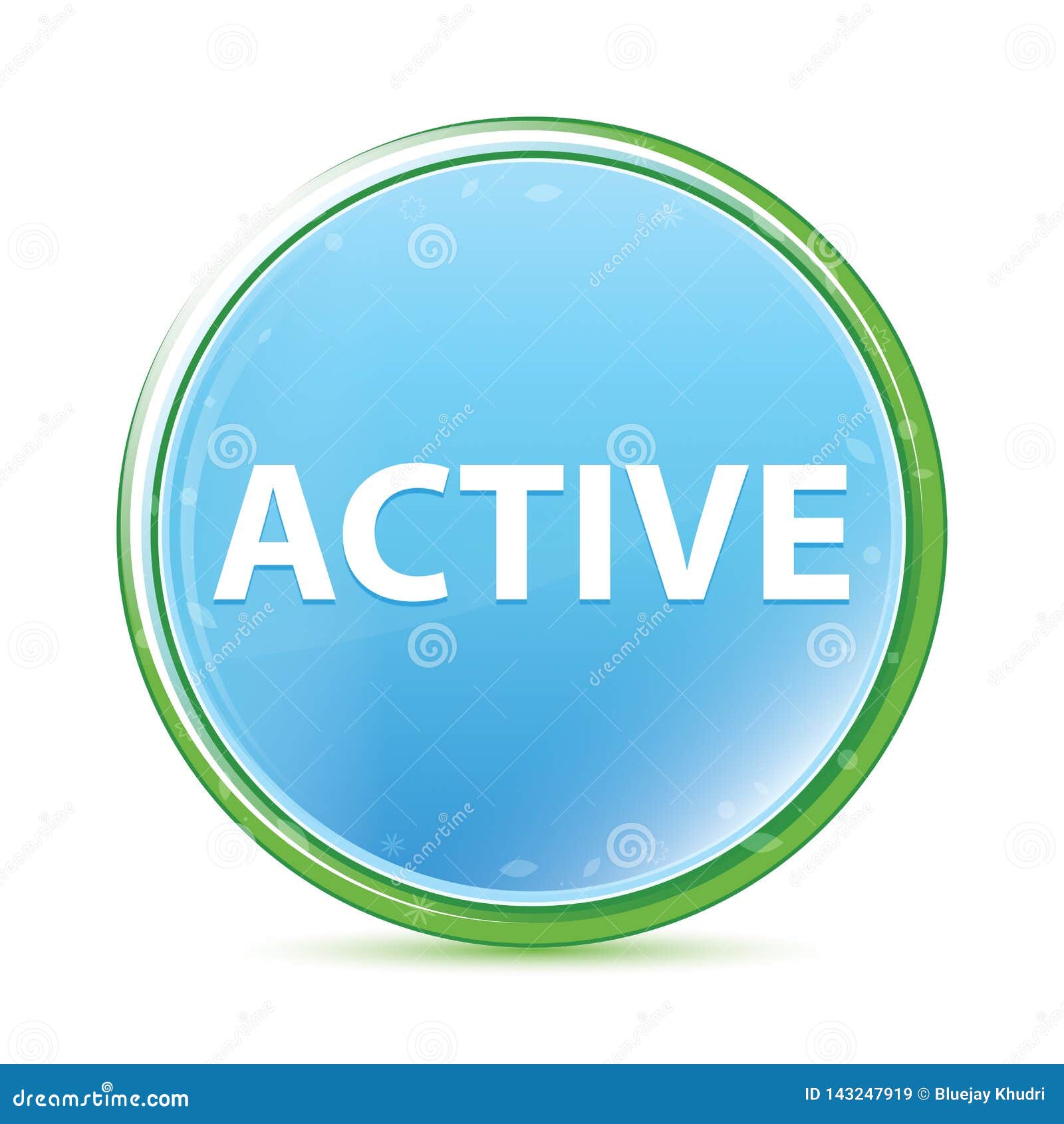 Active Natural Aqua Cyan Blue Round Button Stock Illustration ...
