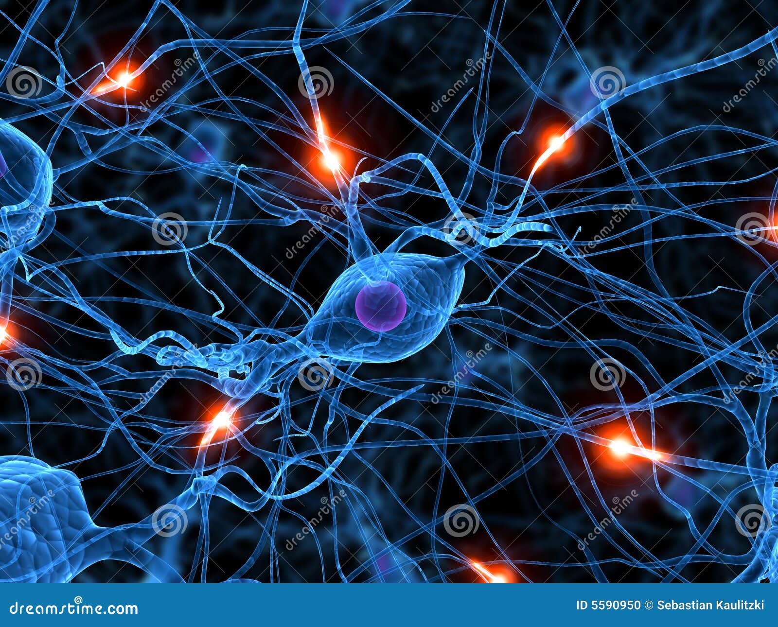 Active nerve cell stock illustration. Illustration of micro - 5590950