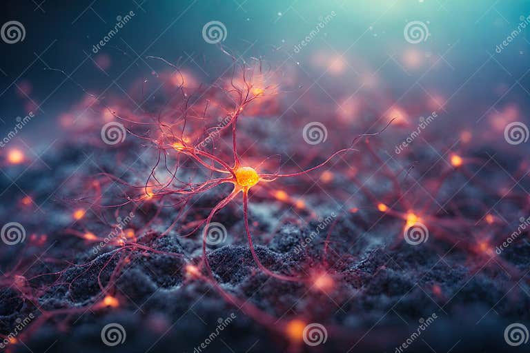 Active Nerve Cells Human Brain Stimulation. Ai Generative Stock ... Active Nerve Cells Human Brain Stimulation. Ai Generative Stock ...