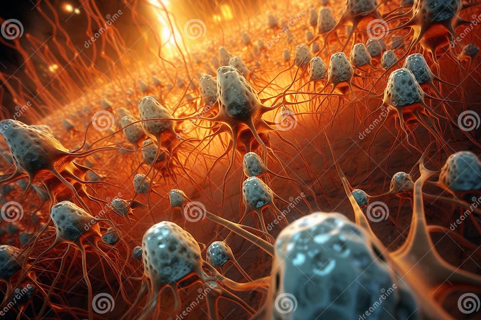 Active Nerve Cells, Visualization of Neuronal Networks in the Brain, 3D ...